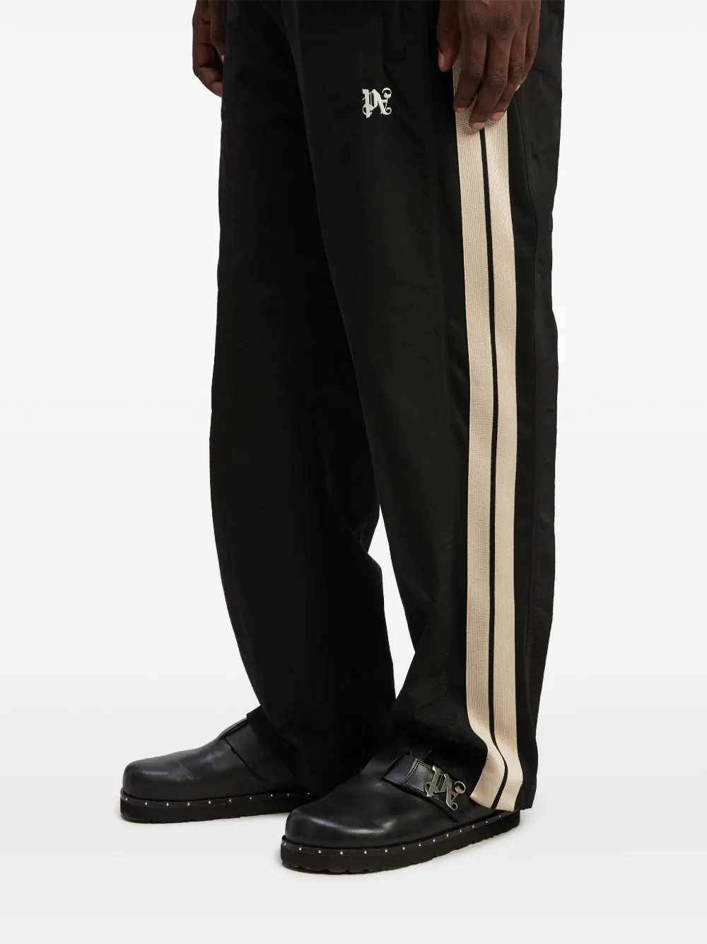 Palm Angels monogram-embroidered Track Pants | Black | FARFETCH