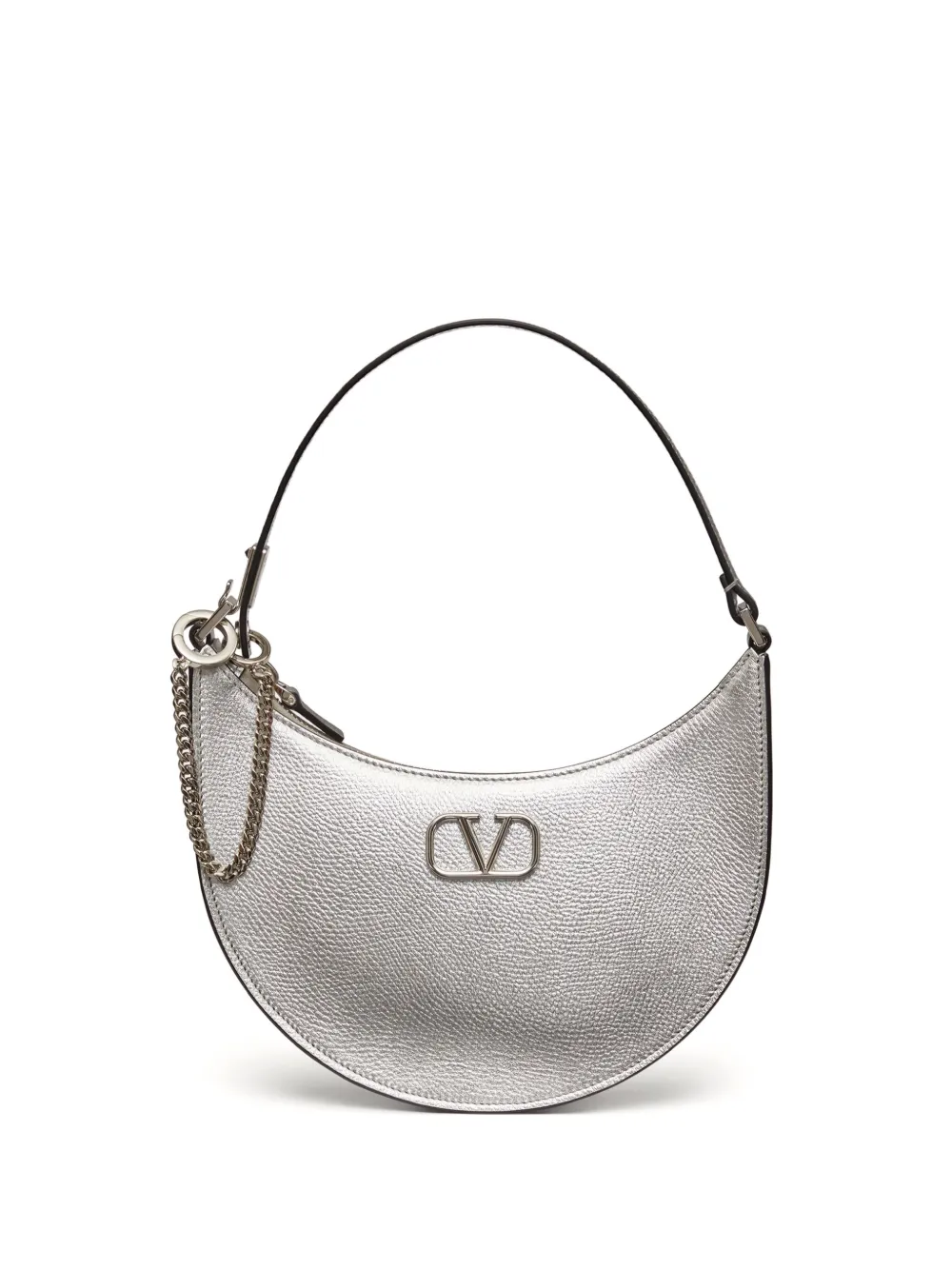 Valentino Garavani VLogo Signature laminated-finish Mini Bag | Silver ...