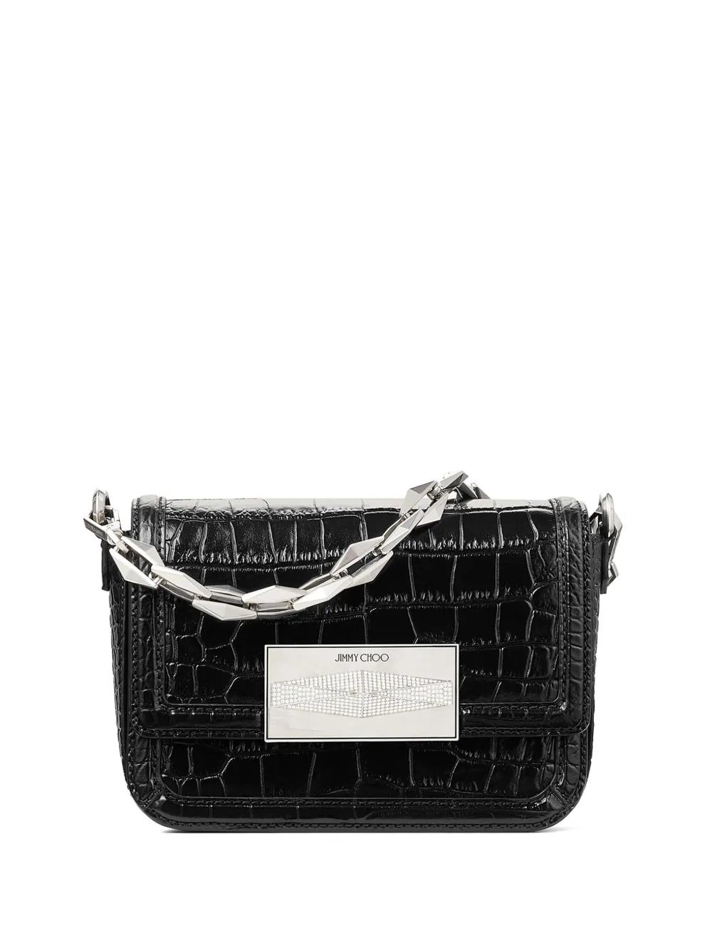 Jimmy Choo Diamond crystal-embellished Crossbody Bag | Black | FARFETCH AO