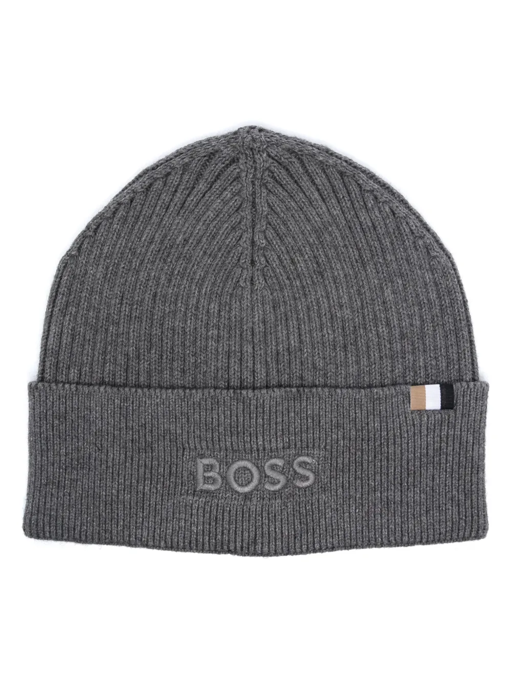 BOSS logo-embroidered cotton-blend Beanie | Grey | FARFETCH