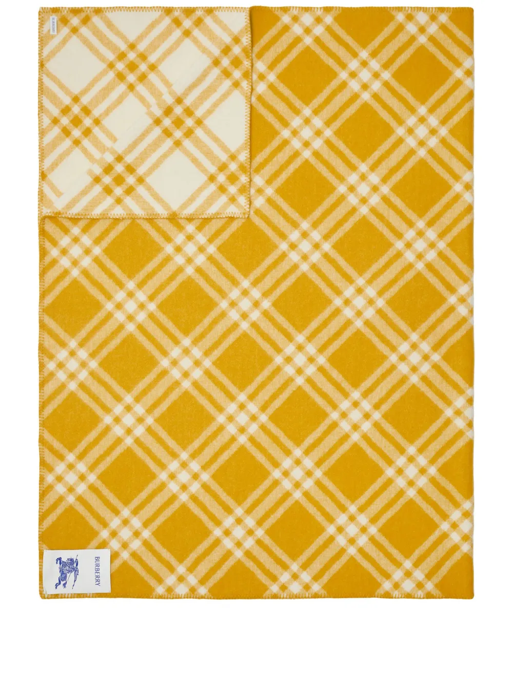 Burberry logo-patch check-pattern Blanket - Farfetch