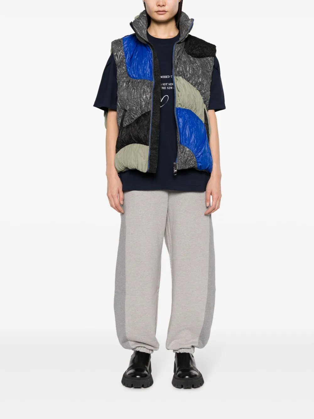 Ader Error two-tone Cotton Track Pants | Grey | FARFETCH