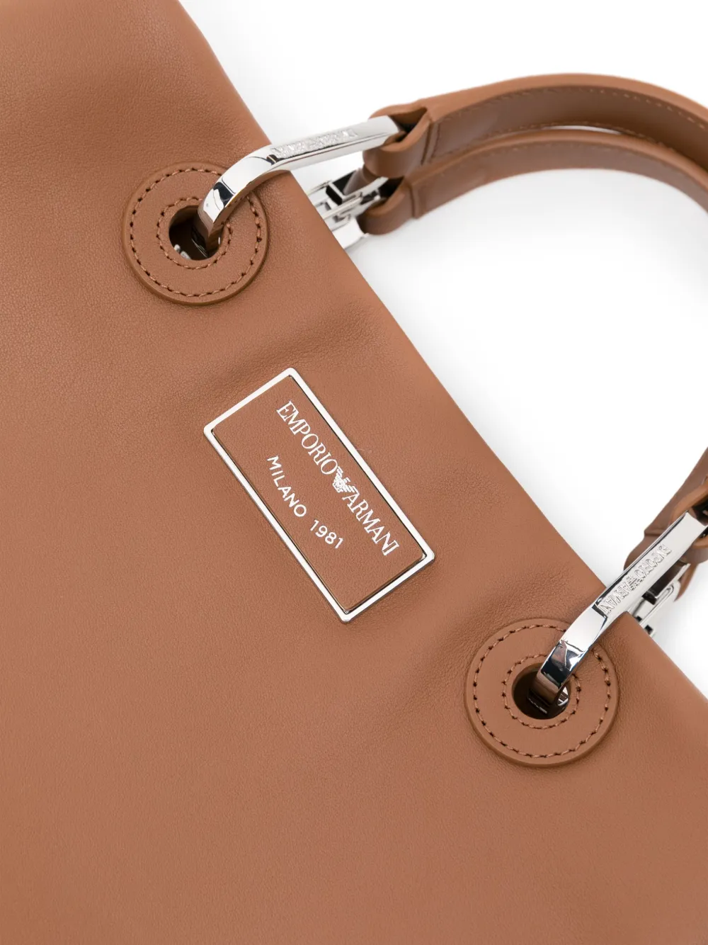 Emporio Armani Small MyEA logo-patch Tote Bag | Brown | FARFETCH