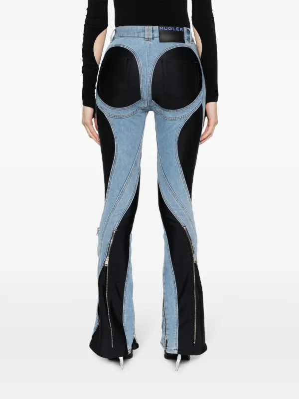 Mugler バイカラー フレアジーンズ | ブルー | FARFETCH JP Mugler バイカラー フレアジーンズ | ブルー | FARFETCH JP