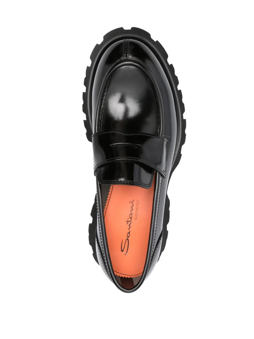 Santoni patent-finish Leather Loafers | Black | FARFETCH