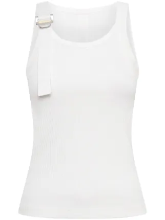 Dion Lee buckle-detail fine-ribbed Tank Top | White | FARFETCH