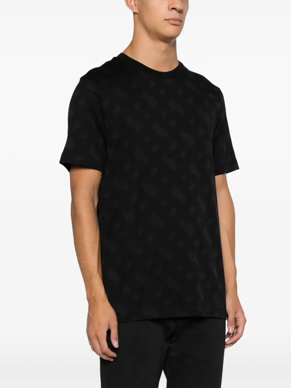 BOSS monogram-jacquard Cotton T-shirt | Black | FARFETCH