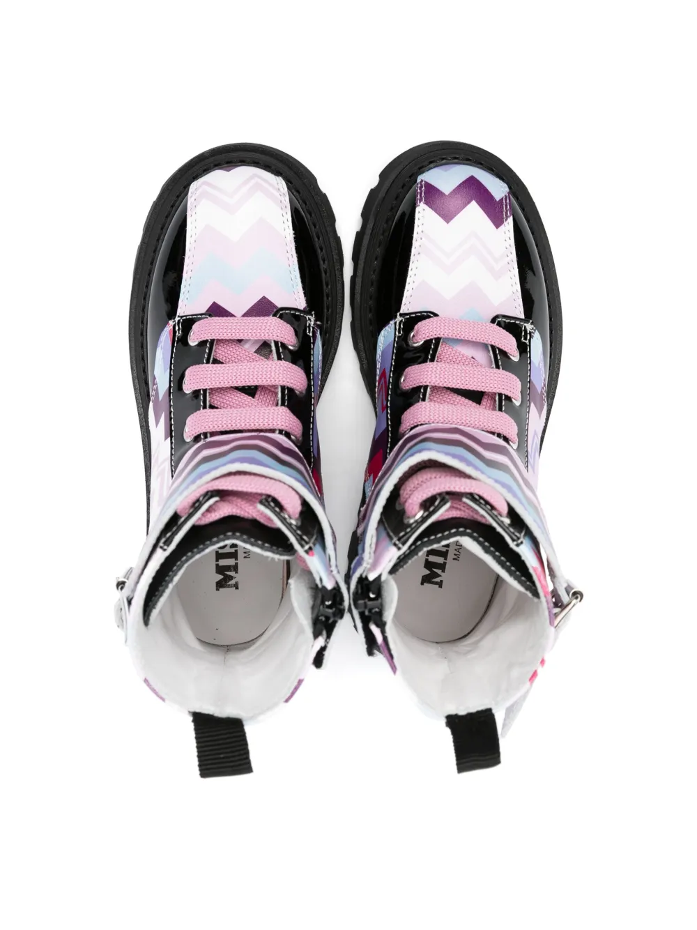 Missoni Kids Zig zag-print Leather Combat Boots - Farfetch Missoni Kids Zig zag-print Leather Combat Boots - Farfetch