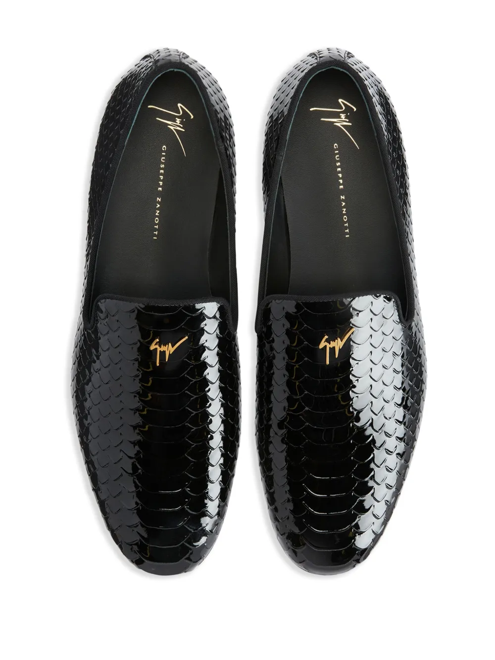 Giuseppe Zanotti Lewis Pit 15mm snakeskin-effect Loafers | Black | FARFETCH