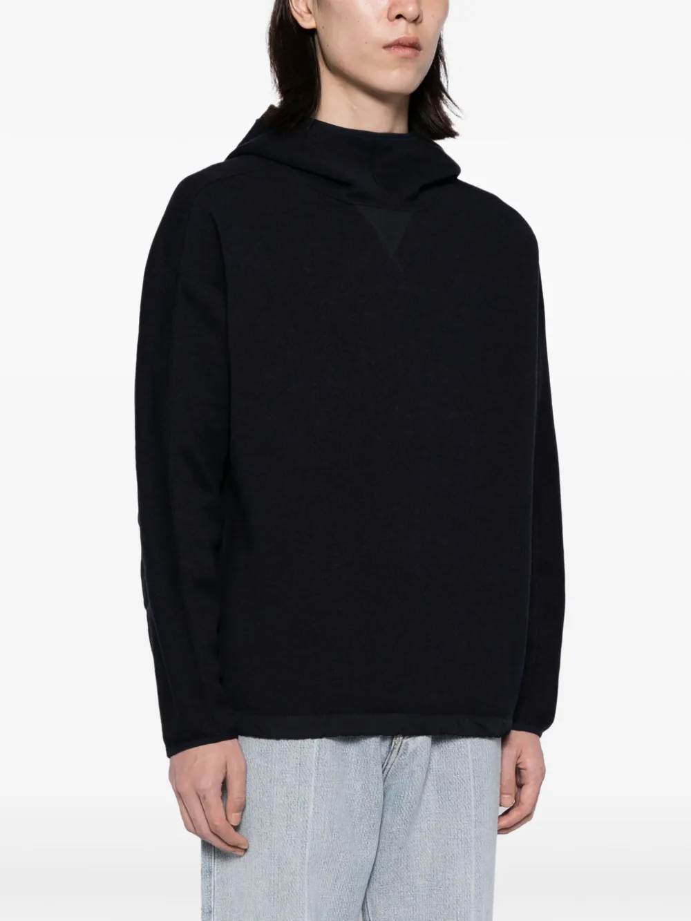 STUDIO TOMBOY elbow-patch Fleece Hoodie | Blue | FARFETCH