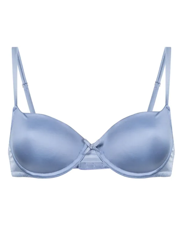 Fleur Du Mal Luxe Seamless Balconette Bra Blue FARFETCH UK
