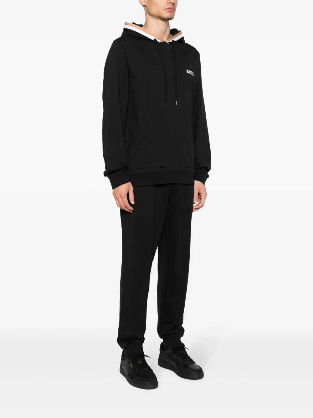 BOSS logo-print Cotton Tracksuit | Black | FARFETCH