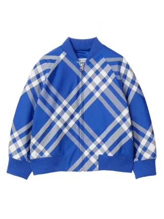 Burberry Kids Vintage-Check Bomber Jacket | Blue | FARFETCH
