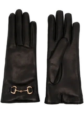 Gucci Horsebit Leather Gloves | Black | FARFETCH