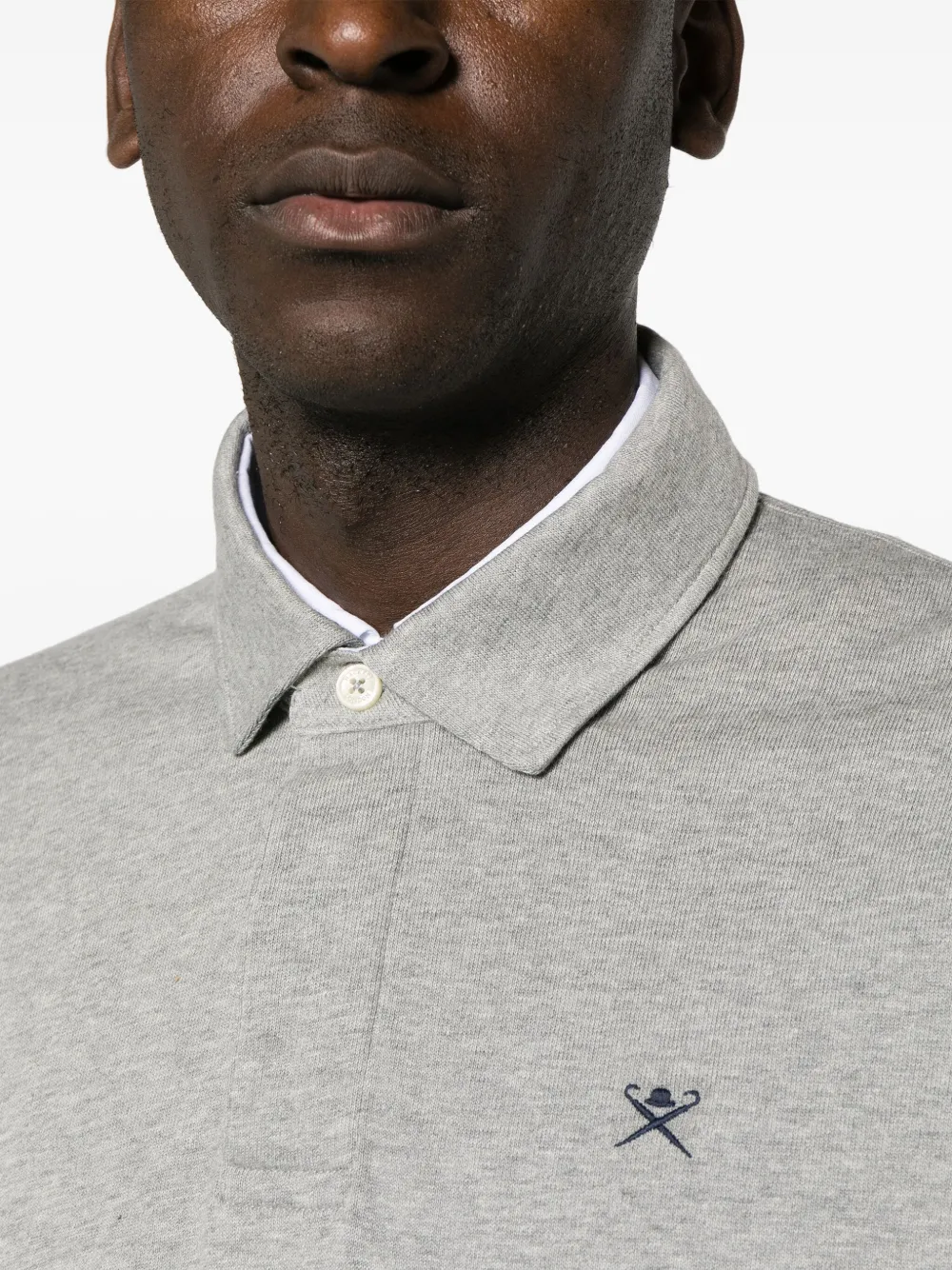 Hackett logo-embroidered Cotton Polo Shirt | Grey | FARFETCH