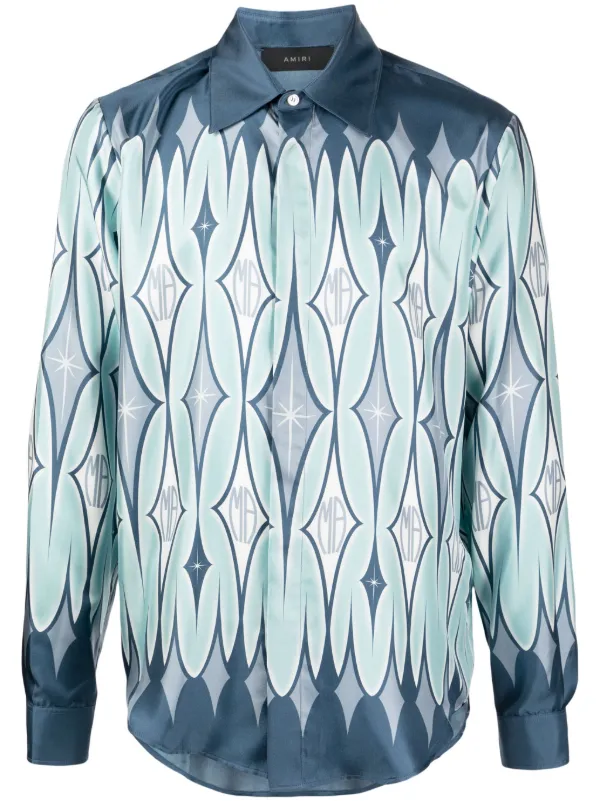 AMIRI argyle-print Silk Shirt | Blue | FARFETCH TR AMIRI argyle-print Silk Shirt | Blue | FARFETCH TR