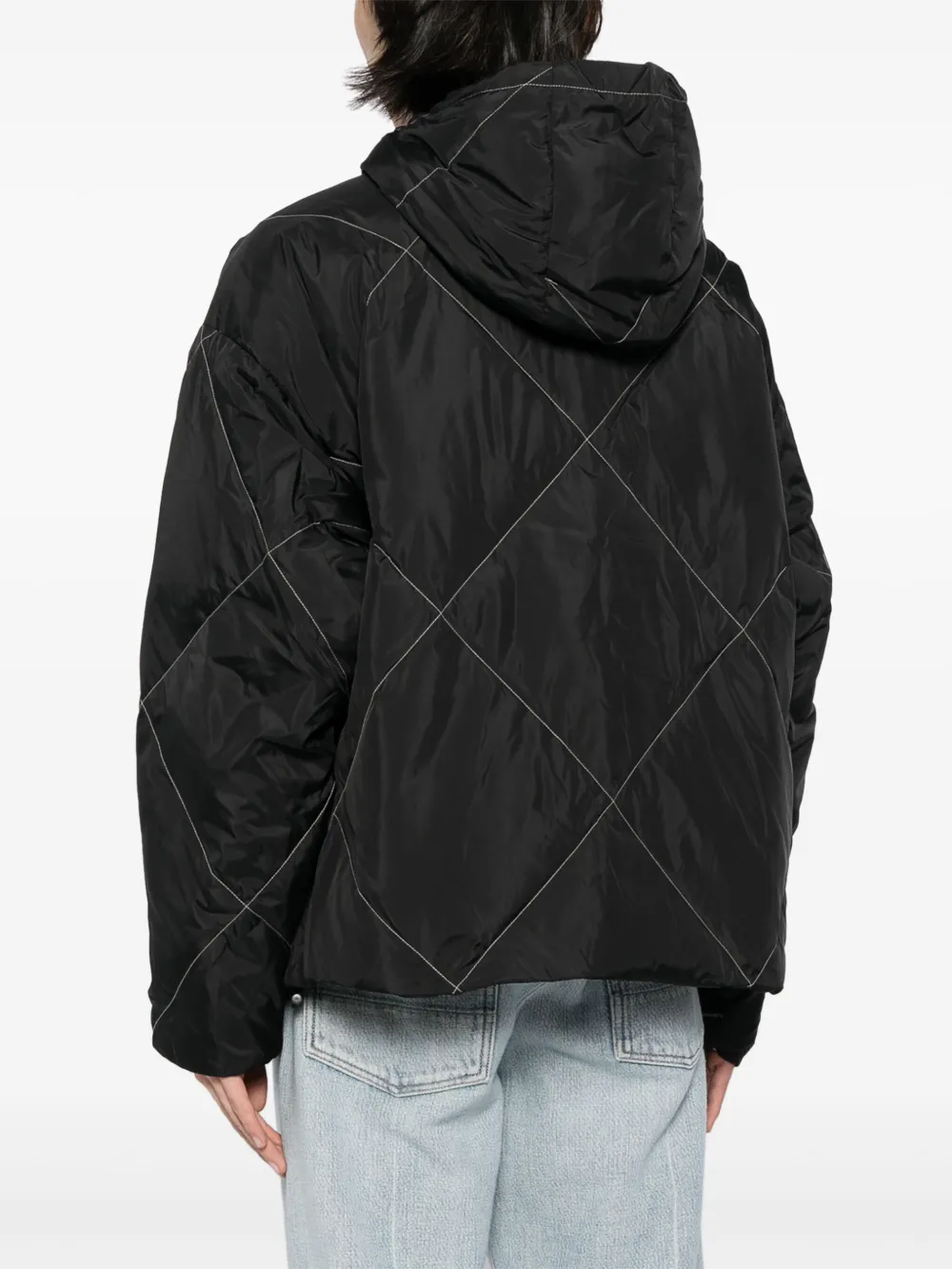 FIVE CM Chamarra Capitonada Con Costuras En Contraste | Negro | FARFETCH MX