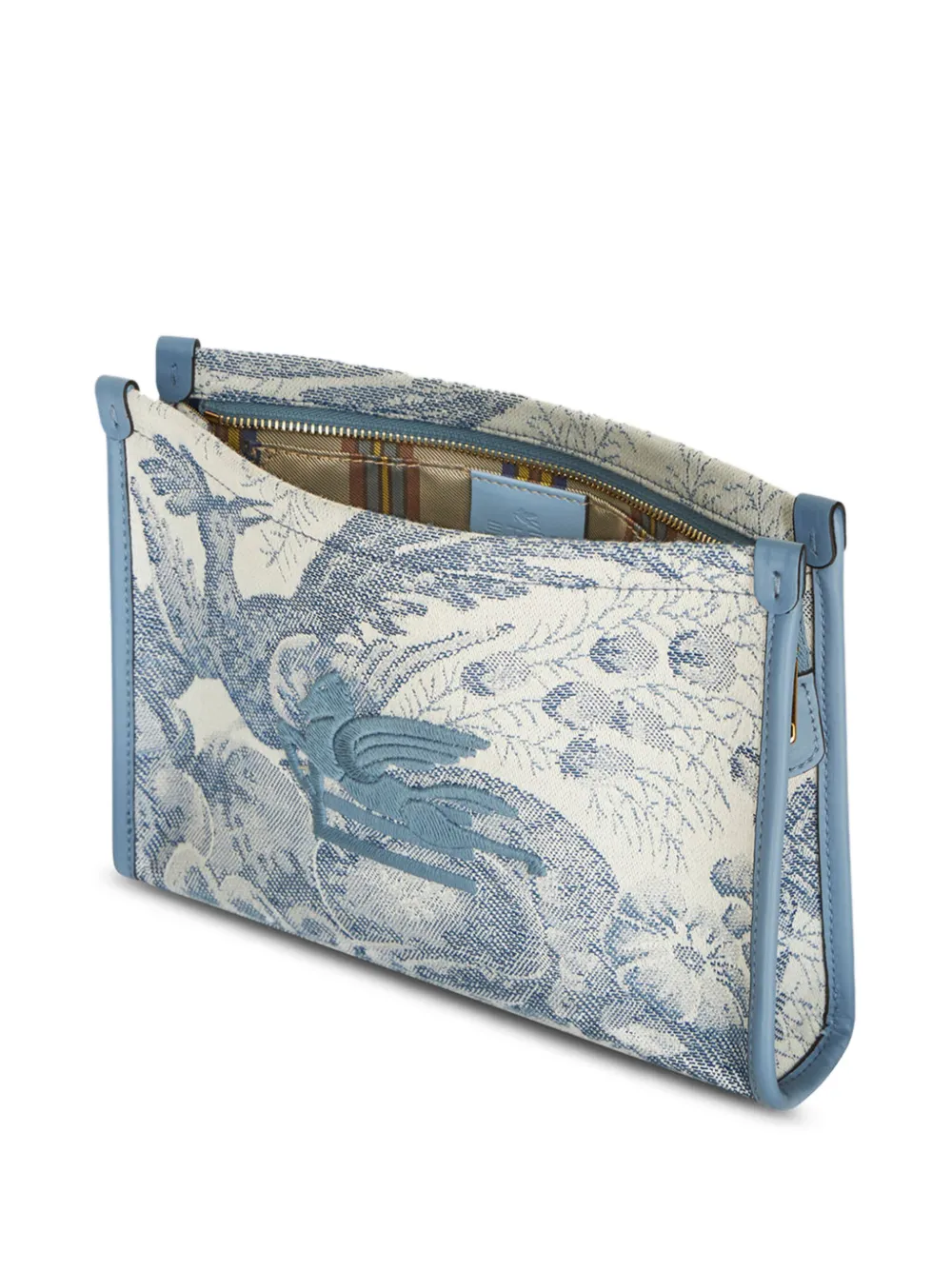 ETRO Medium Denim Jacquard Clutch Bag | Blue | FARFETCH