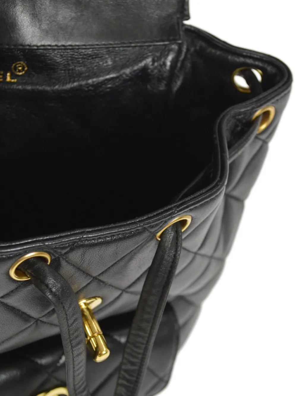 Pre-owned Chanel 1995 Duma Diamond-quilting Backpack In Black | ModeSens