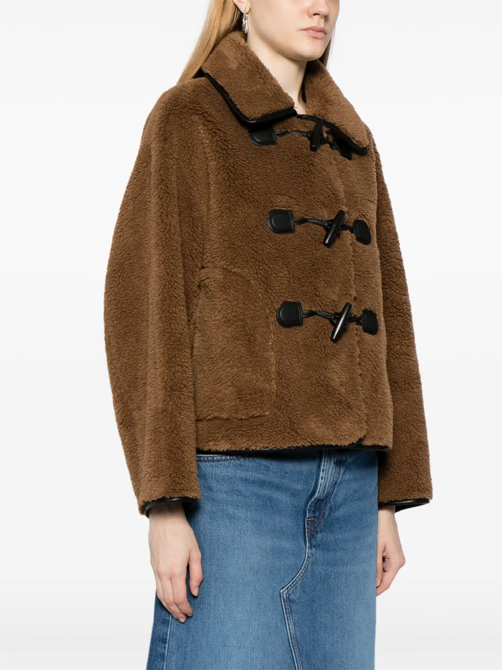 STUDIO TOMBOY toggle-fastening Shearling Jacket | Brown | FARFETCH UK
