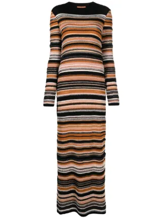Missoni Striped Knitted Maxi Dress | Orange | FARFETCH
