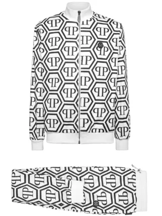 Philipp Plein monogram-print Jogging Set | White | FARFETCH SA