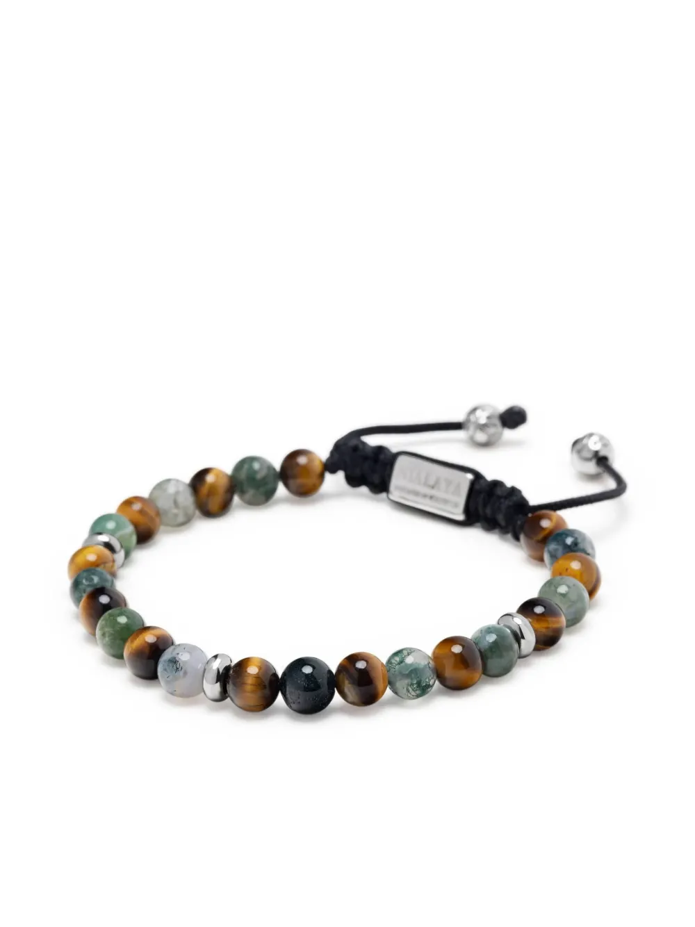 Nialaya Jewelry logo-plaque Beaded Bracelet | Silver | FARFETCH HK