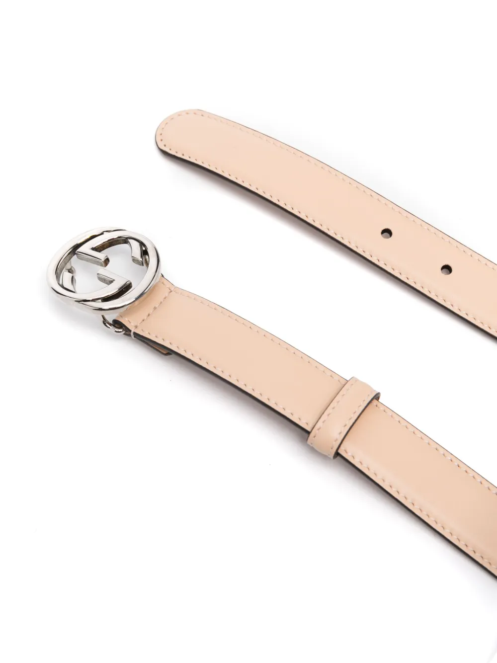 Gucci Interlocking G-buckle Leather Belt | Neutrals | FARFETCH