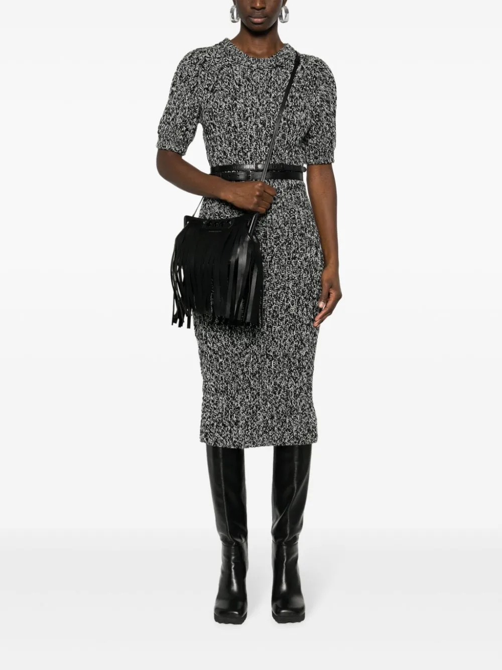 Alexander McQueen Mini The Peak Fringes Bag | Black | FARFETCH