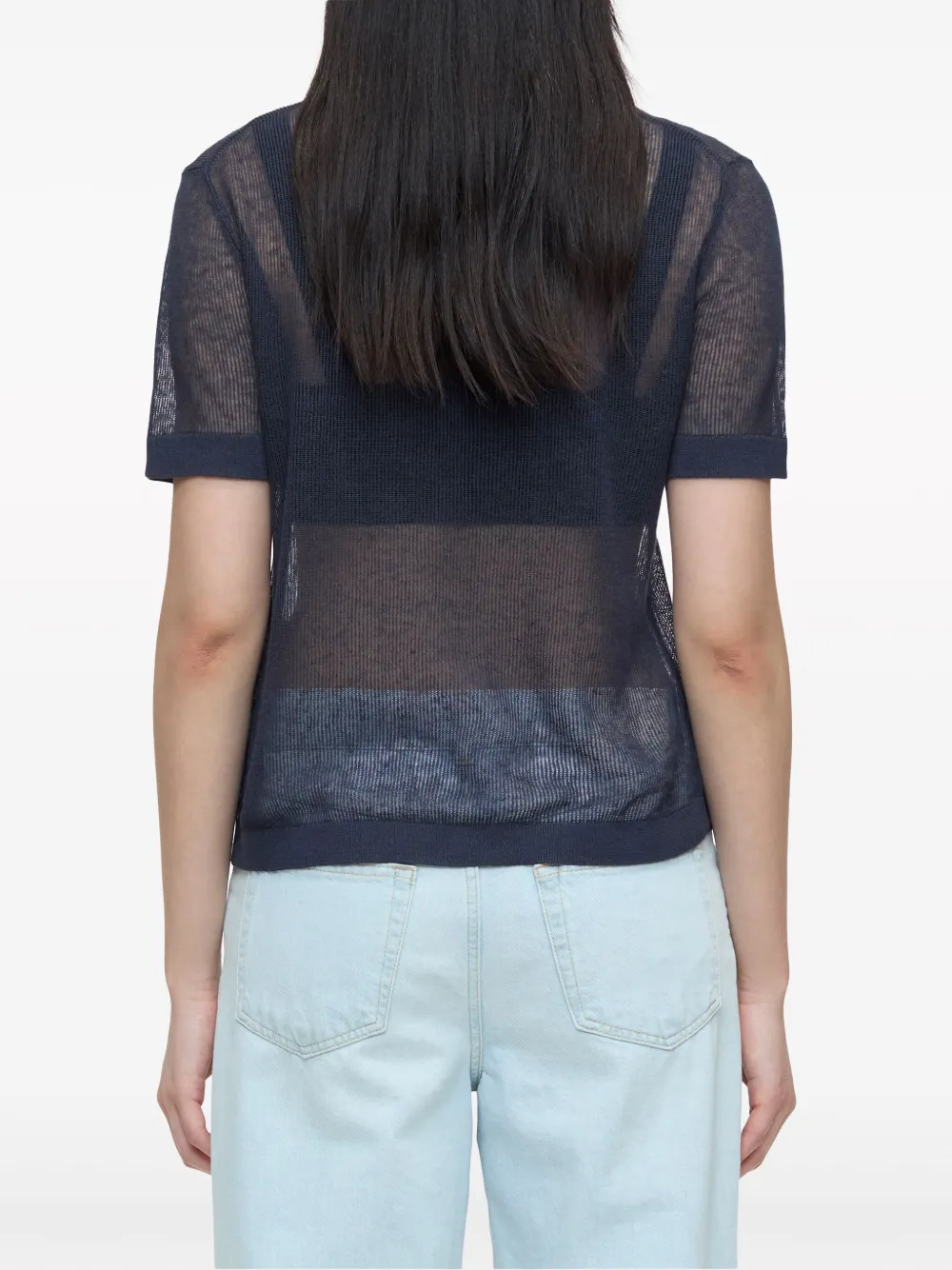 Closed crew-neck fine-knit Top | Blue | FARFETCH