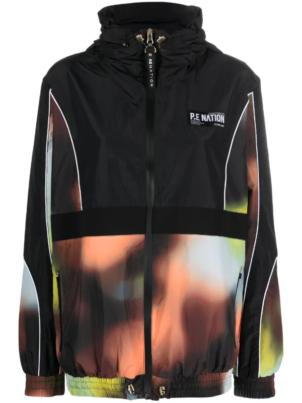 P.E Nation Jacke Mit Blumen Print Schwarz FARFETCH DE