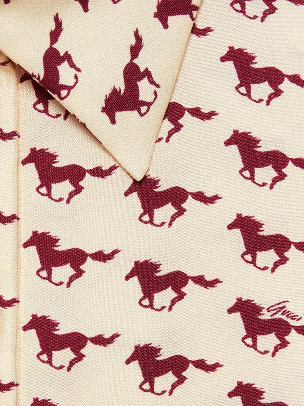 Gucci Diagonal Horses-print Silk Shirtdress - Farfetch