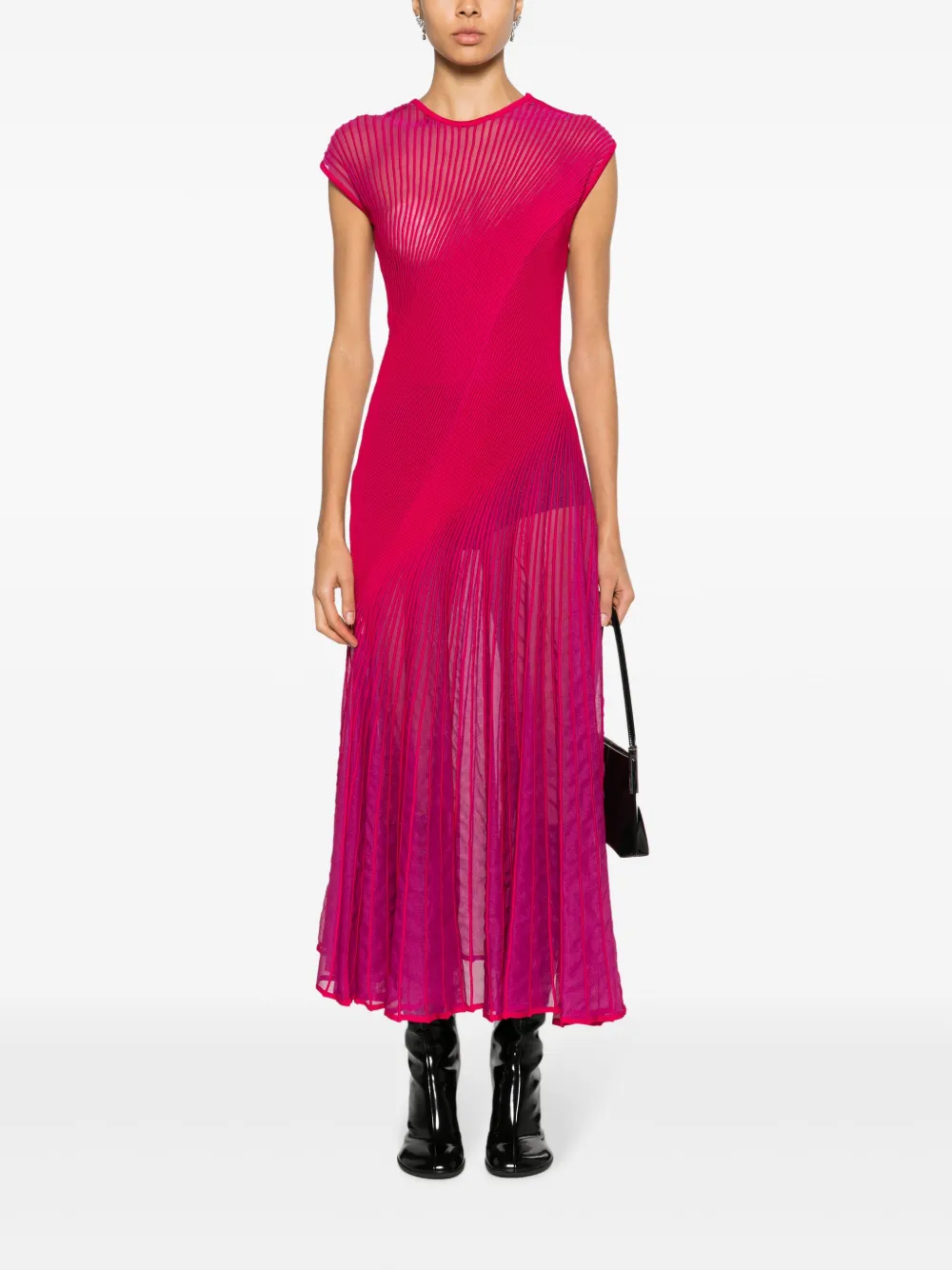 Alaïa Twisted Sheer Maxi Dress | Pink | FARFETCH Alaïa Twisted Sheer Maxi Dress | Pink | FARFETCH