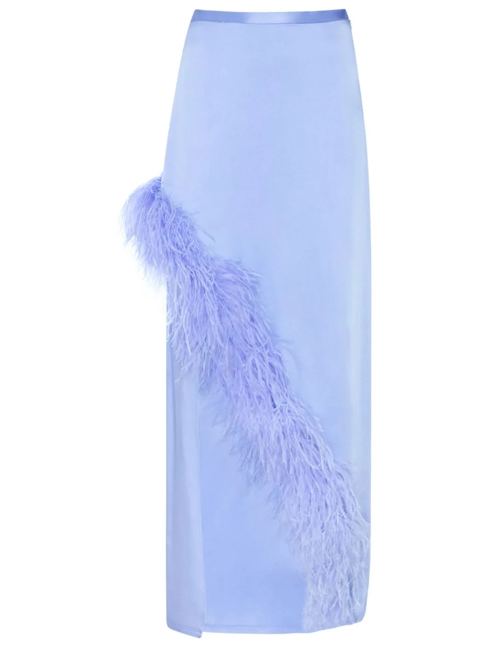 LAPOINTE feather-trim Asymmetric Maxi Skirt | Purple | FARFETCH