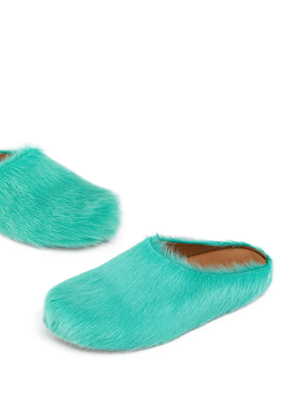Marni Fussbett calf-hair Clogs | Green | FARFETCH