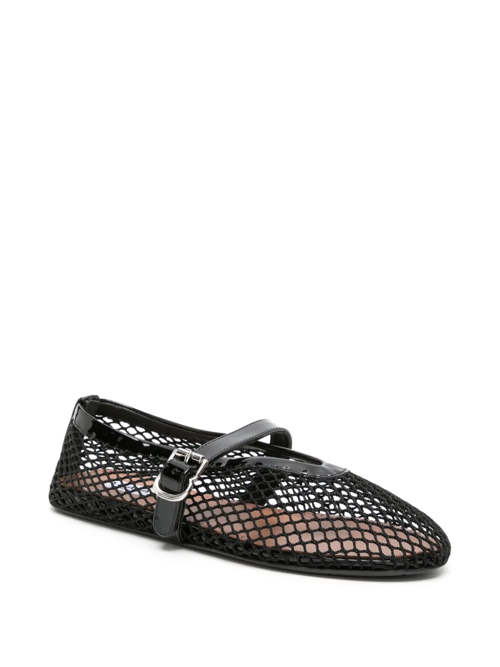 Alaïa Fishnet buckle-strap Ballerina Shoes | Black | FARFETCH AE
