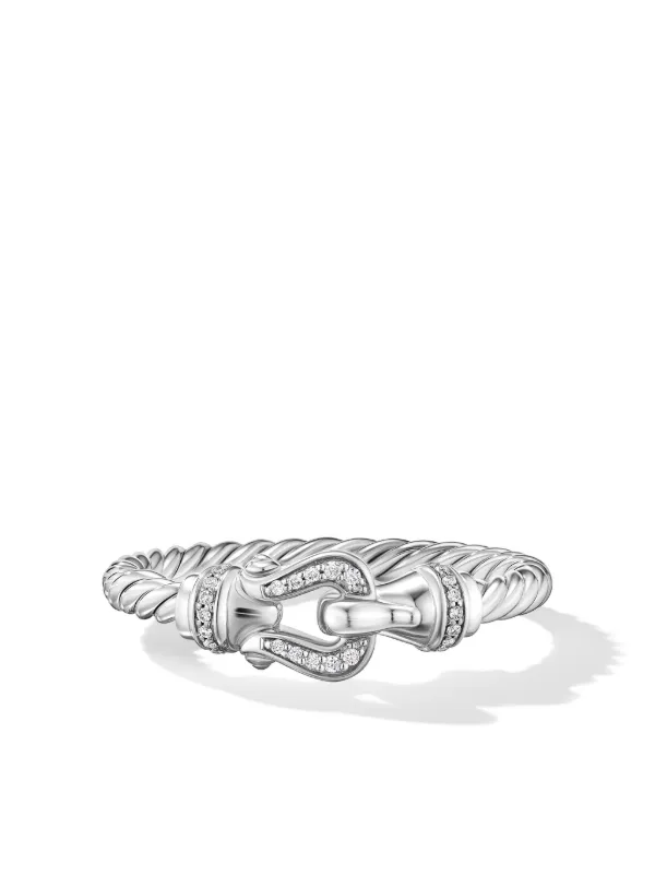 David Yurman Petite X Ring Aus Sterlingsilber Mit Diamanten 2mm WeiB FARFETCH DE