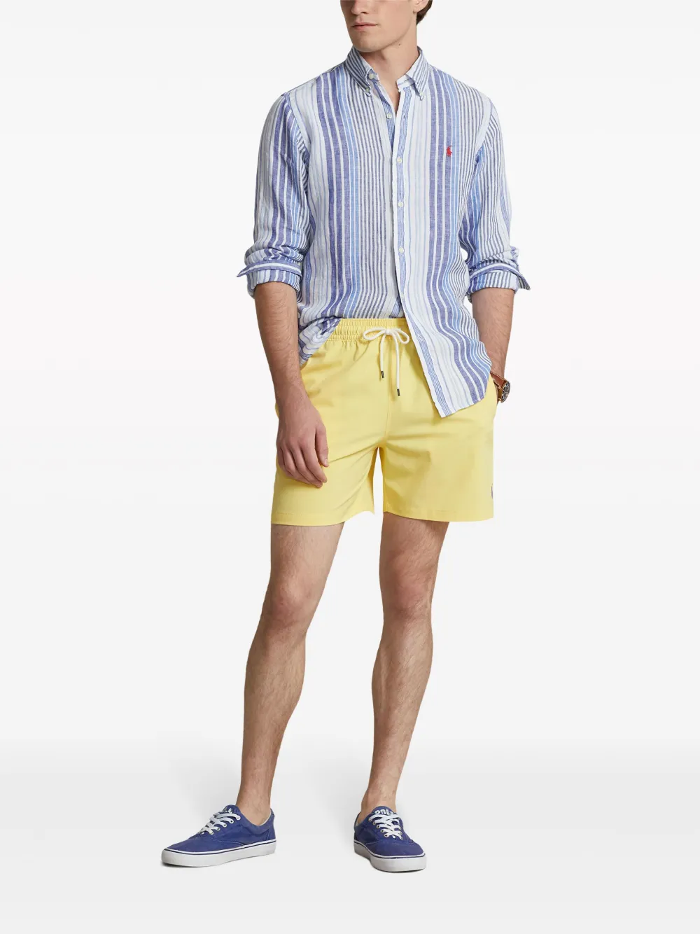 Polo Ralph Lauren stripe-pattern Linen Shirt | Blue | FARFETCH CA