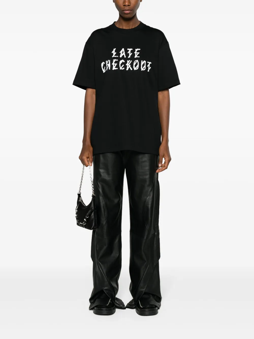 44 LABEL GROUP Late Checkout graphic-print T-shirt | Black | FARFETCH
