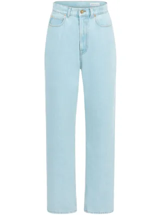 Nina Ricci logo-patch high-rise Boyfriend Jeans | Blue | FARFETCH TR