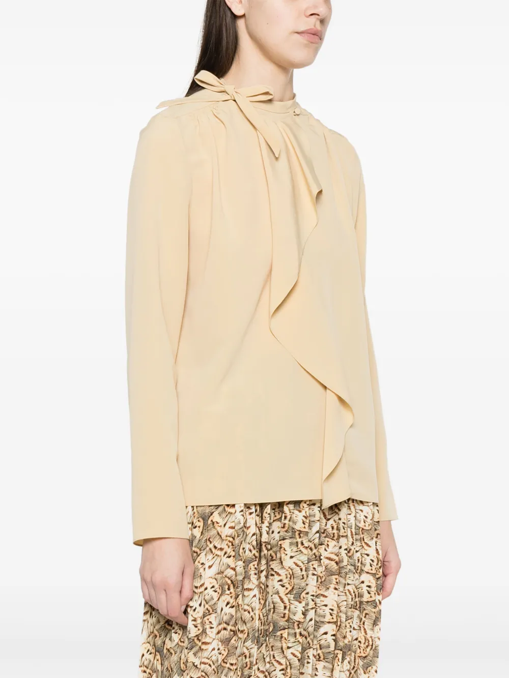 ISABEL MARANT bow-detail Draped Blouse | Neutrals | FARFETCH