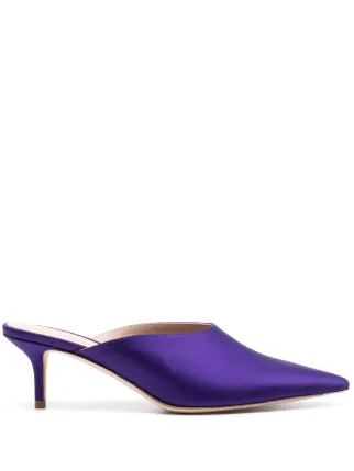 Scarosso Laura 60mm Satin Mules | Purple | FARFETCH UK