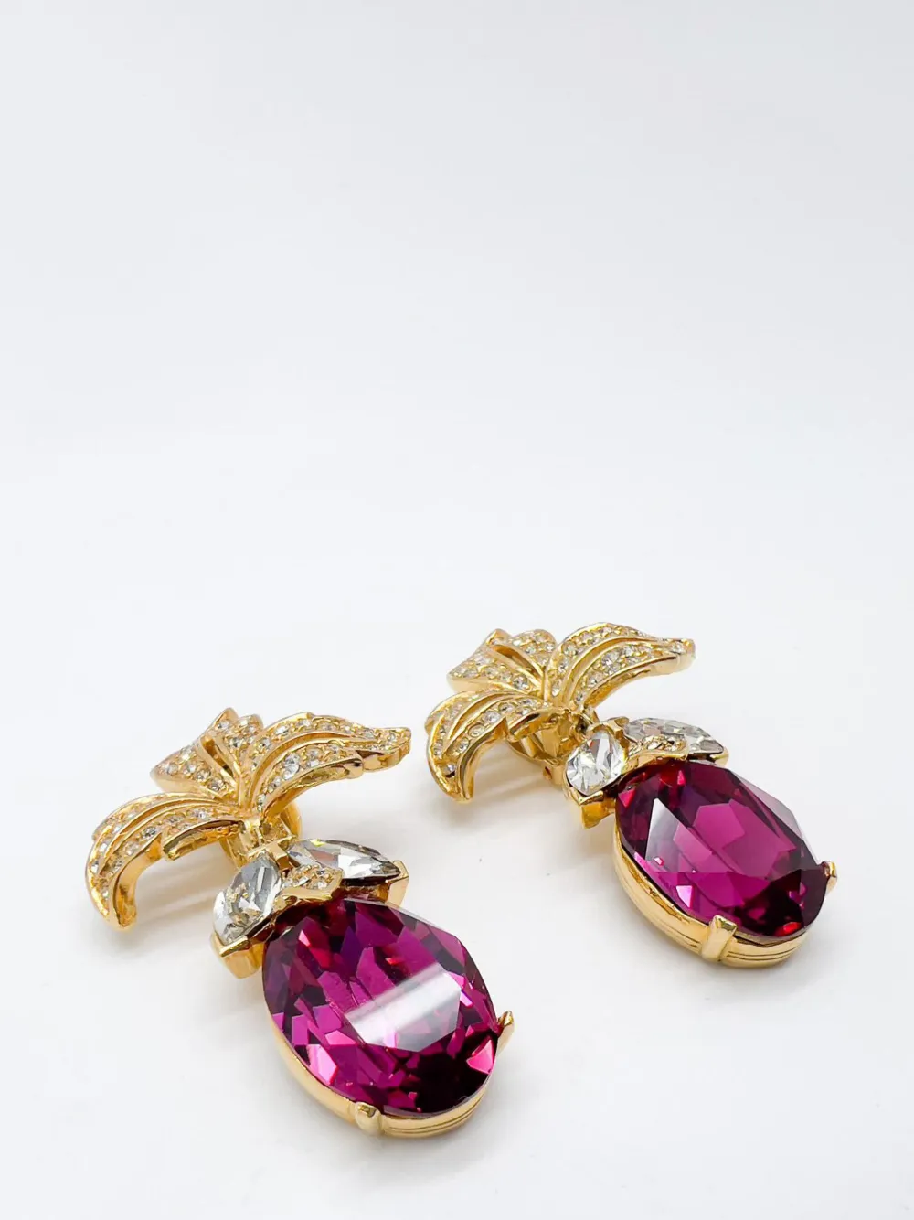 Jennifer Gibson Jewellery Vintage Ciner Hot Pink Crystal Floral ...