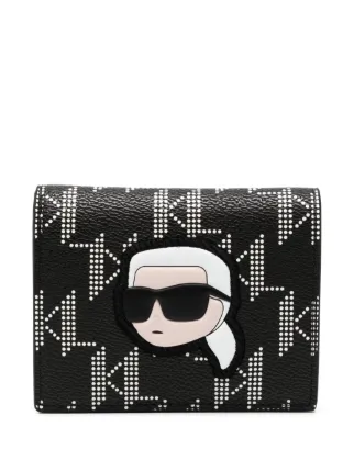Karl Lagerfeld Medium K/Ikonik Monogram Wallet | Black | FARFETCH