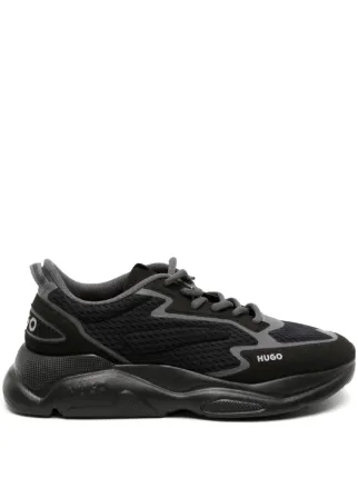 HUGO reflective-piping Mesh Sneakers | Black | FARFETCH