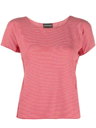 Emporio Armani geometric-pattern T-shirt | Red | FARFETCH