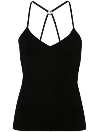 Gucci Interlocking G Ribbed Tank Top | Black | FARFETCH