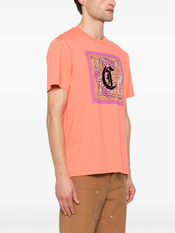 Just Cavalli flocked-monogram T-shirt | Orange | FARFETCH JO Just Cavalli flocked-monogram T-shirt | Orange | FARFETCH JO