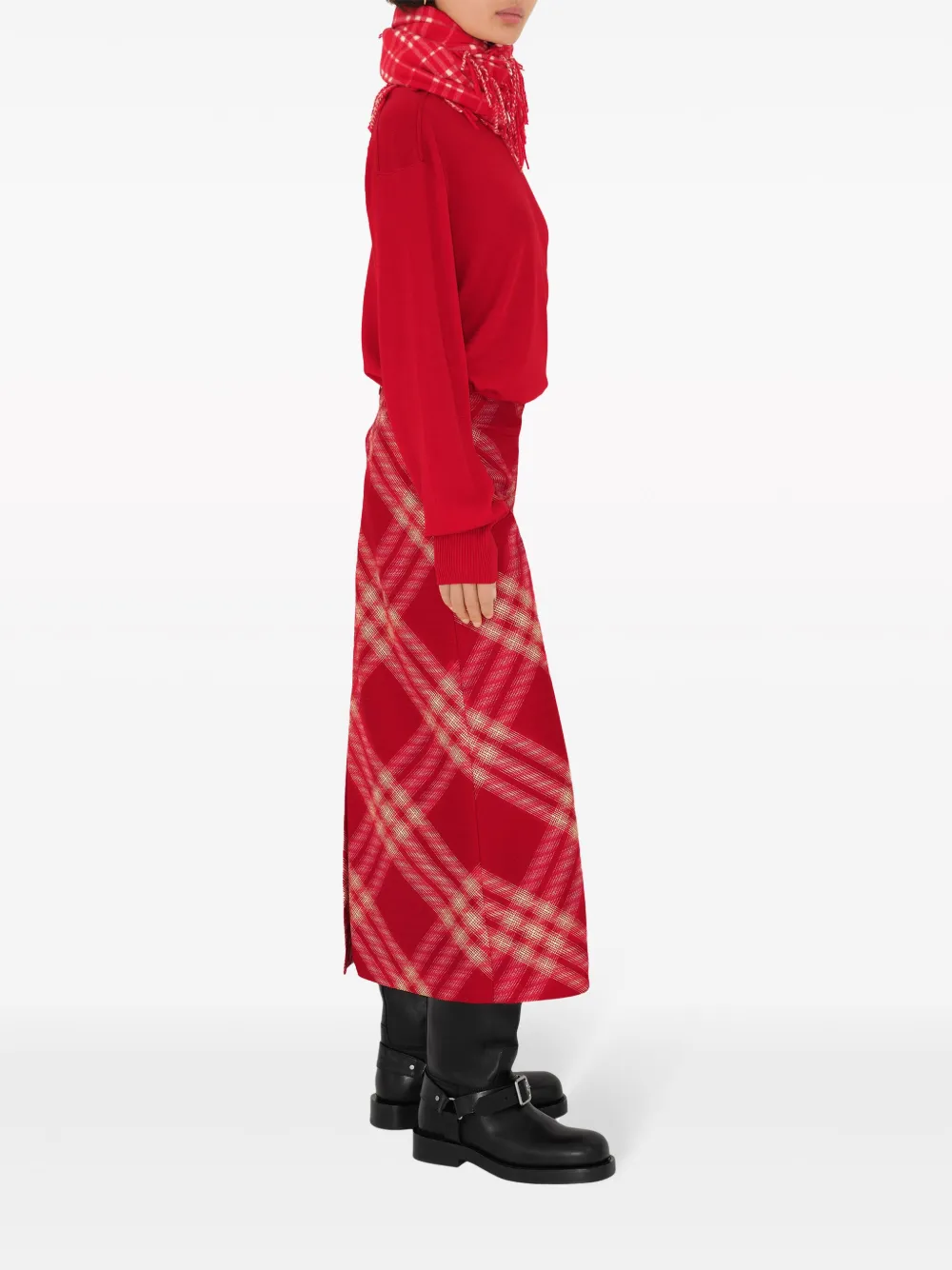 Burberry crew-neck ribbed-edge Jumper | Red | FARFETCH UK