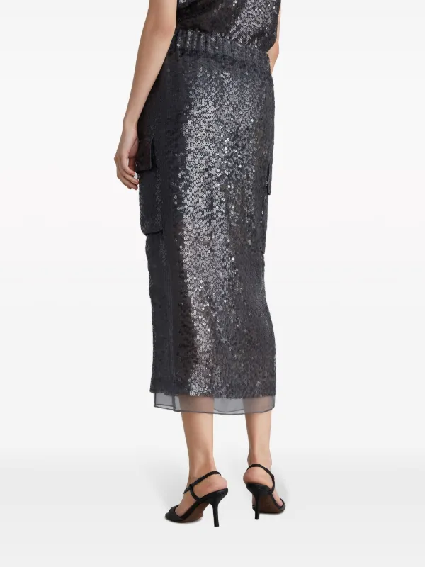 Brunello Cucinelli Sequinned high-waist Skirt | Black | FARFETCH Brunello Cucinelli Sequinned high-waist Skirt | Black | FARFETCH